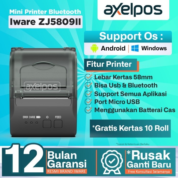 Jual Mini Printer Kasir Bluetooth Iware Zj-5809 Ii | Shopee Indonesia