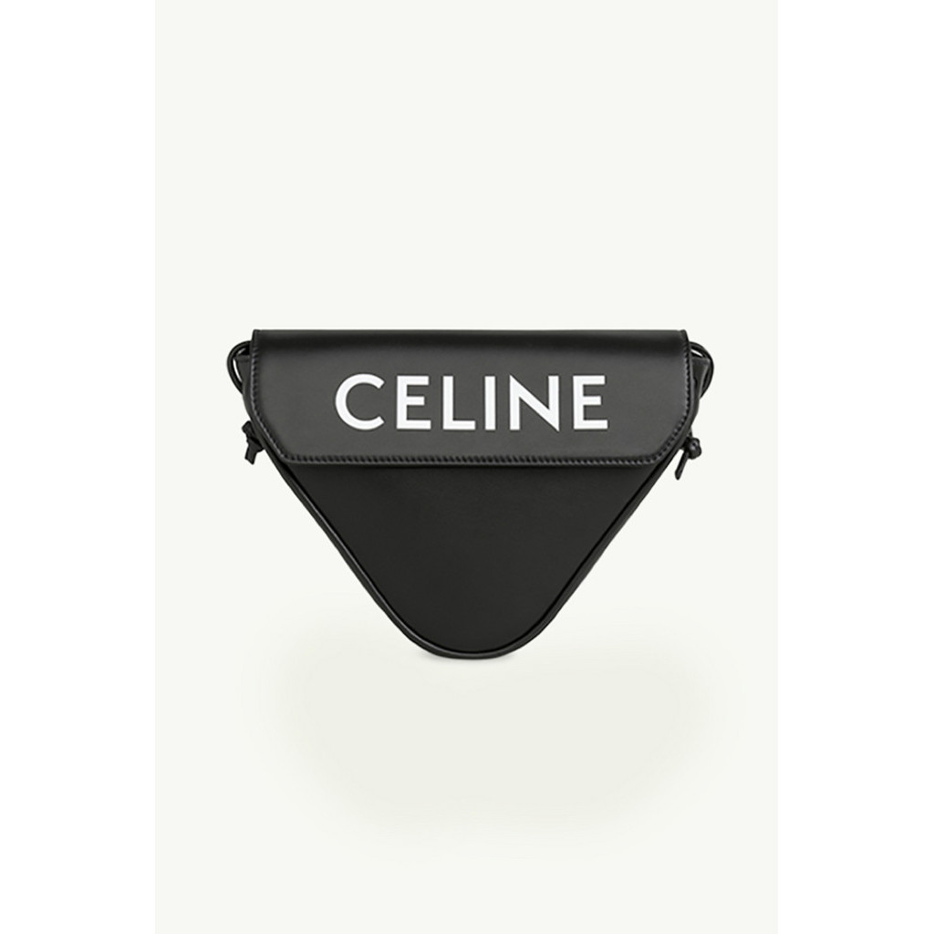 Jual CELINE Triangle Bag in Black Smooth Calfskin with Celine Print ...