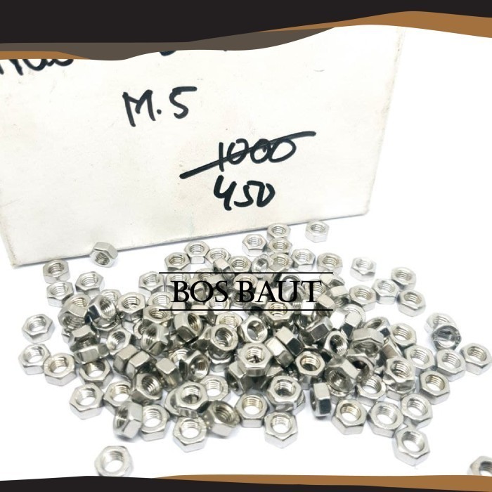 Jual Mur M5 Stainless Steel SS304 (Kunci 8) | Shopee Indonesia