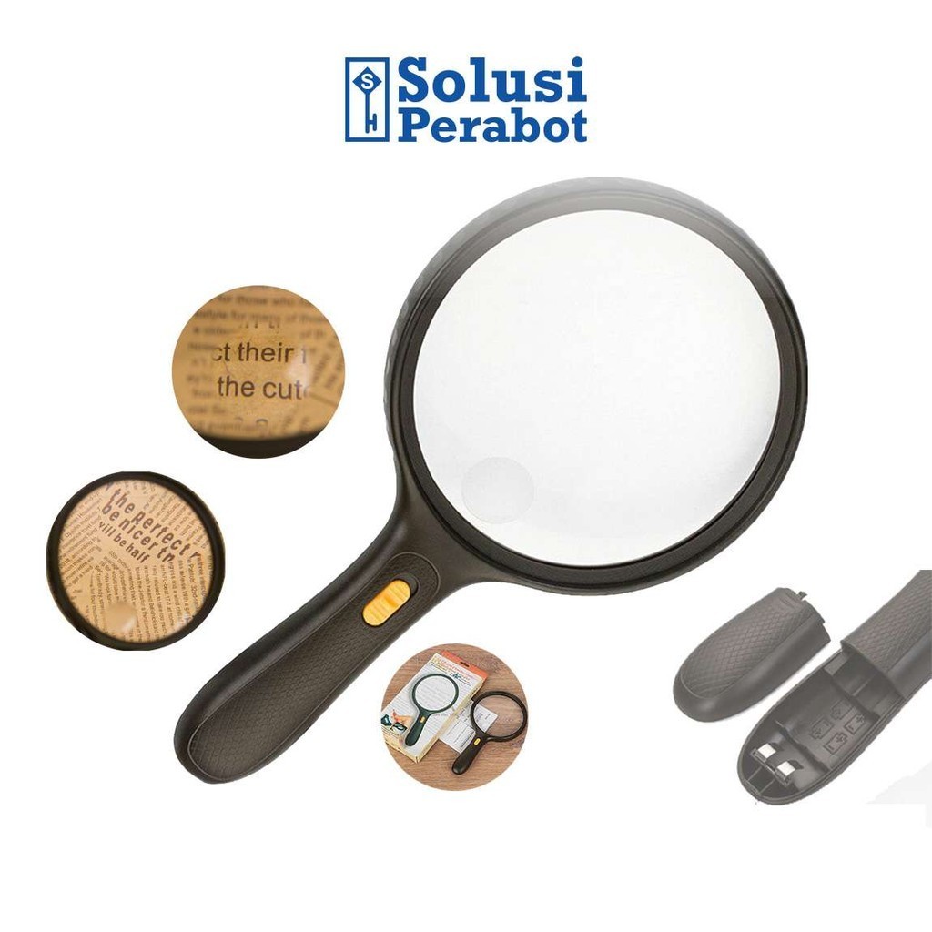 Jual Kaca Pembesar LED Besar 138mm Membaca SP / 1.8x 5x Lampu Lup Lensa ...