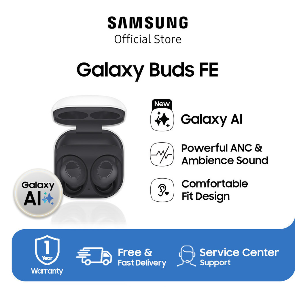 Jual Samsung Galaxy Buds FE - Graphite, Galaxy AI, Handphone AI, Buds ...