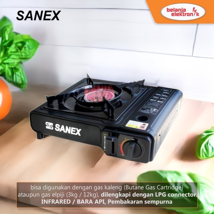Jual KOMPOR GAS PORTABLE 1 TUNGKU SANEX 2 IN 1 SN-885 API BARA | Shopee ...
