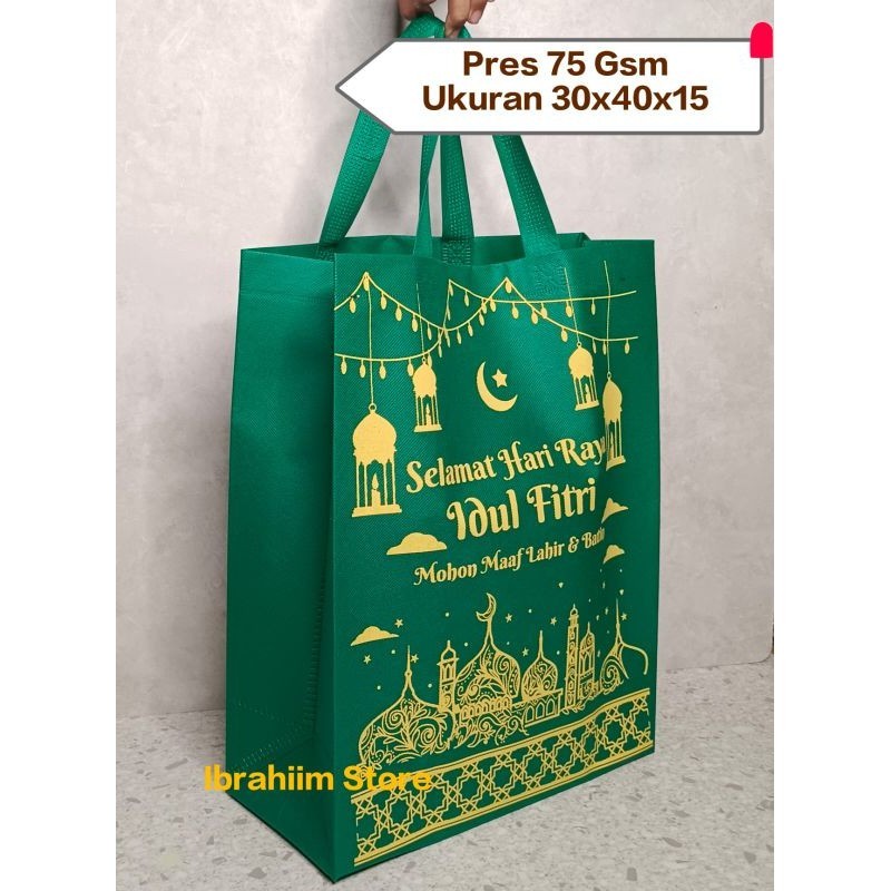 Jual (ISI 12 PCS) TAS PARSEL LEBARAN TEBAL 75 GSM PRESS / TAS PARSEL ...