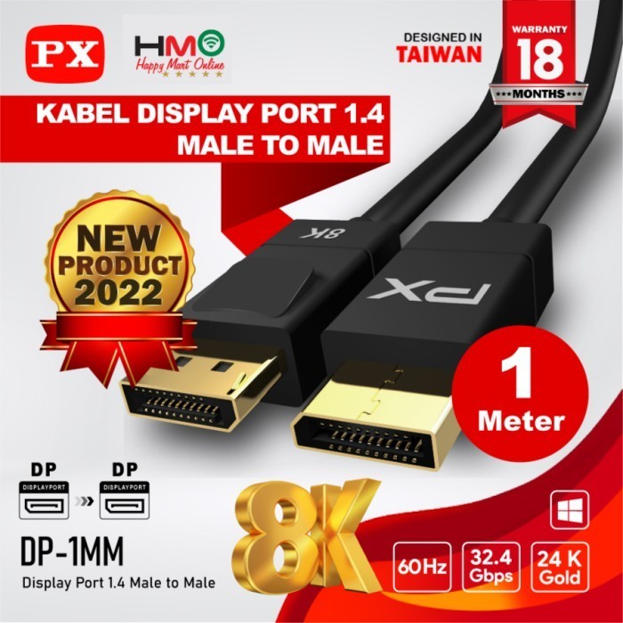 Jual Kabel DP Display Port Male to Male Laptop Monitor UHD 8K 1M PX DP ...