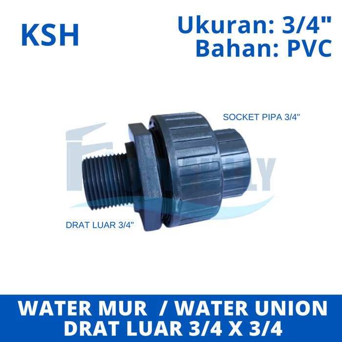 Jual WATER MUR DRAT LUAR 3/4 INCH KSH PVC VALVE SOCKET WATER MOOR UNION ...