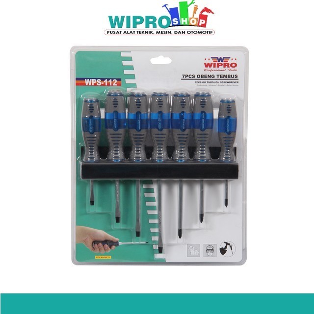 Jual Wipro Obeng Tembus Handle TPR Set WPS 112 7PCS | Shopee Indonesia