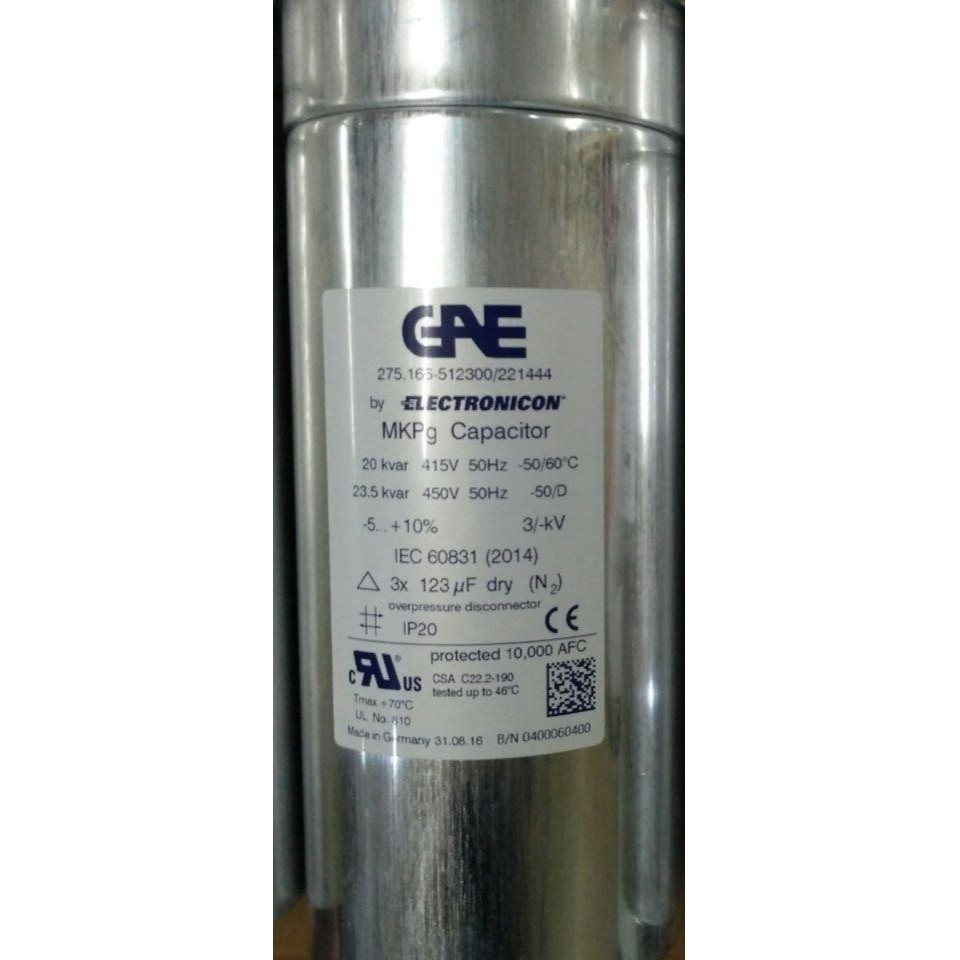 Jual KAPASITOR BANK 20KVAR / 20 KVAR MKPG 3PHASE 415V GAE | Shopee Indonesia