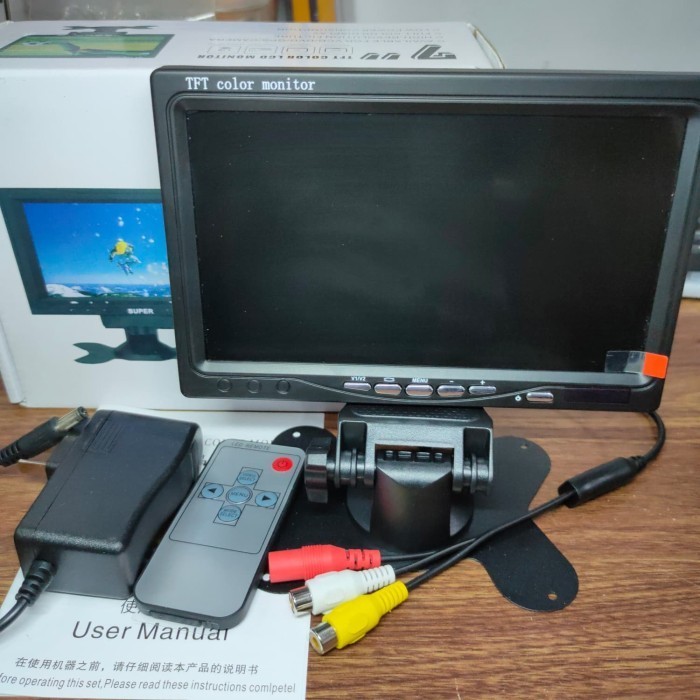 Jual Monitor LCD 7" TFT Color AV input 12V DC TV Display Audio Video ...