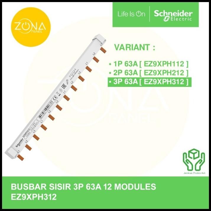 Jual TERBARU BUSBAR SISIR / COMB BUSBAR SCHNEIDER 3 PHASE 3P 63A ...