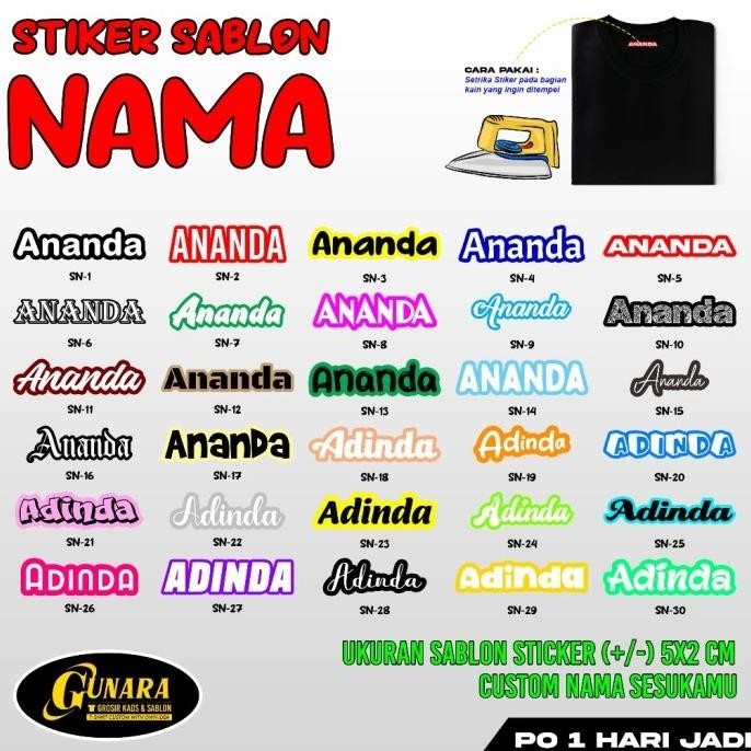 Jual Sticker Label Nama Kain Baju Kaos Sablon Setrika Sticker LARISTA88 ...