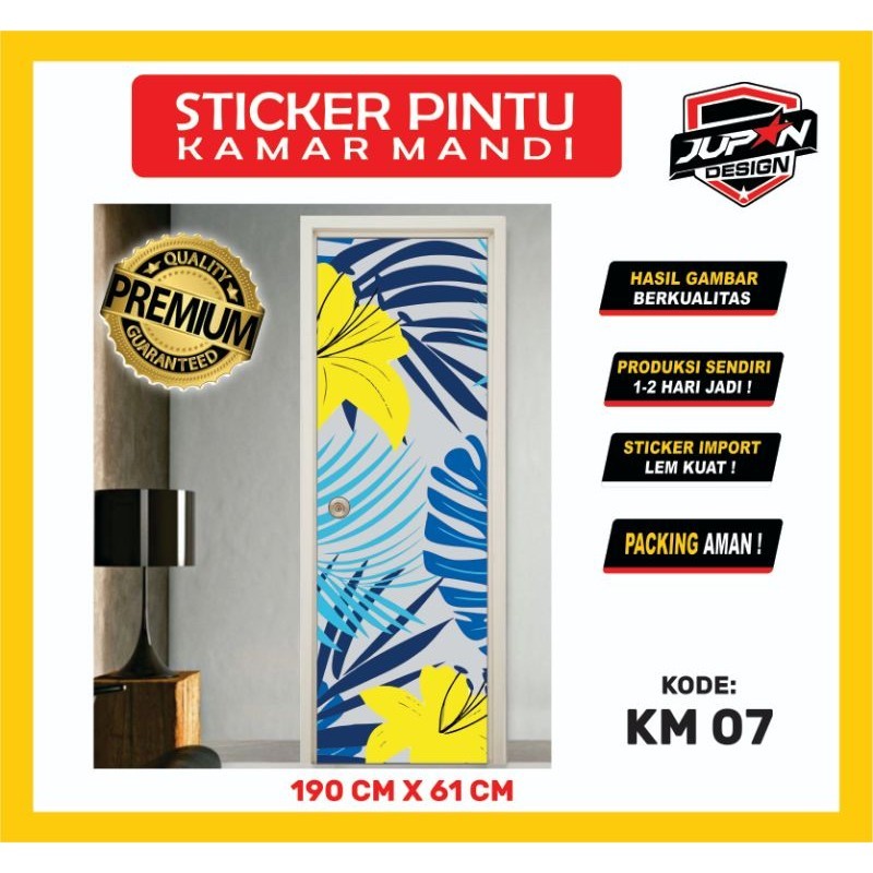 Jual sticker pintu kamar mandi motif flora aesthetic | Shopee Indonesia