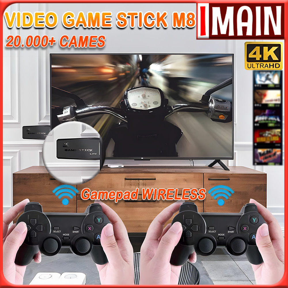 Jual 𝒊𝑴𝒂𝒊𝒏 4K Game stick Wireless Gamepad Permainan Konsol Video 64G ...