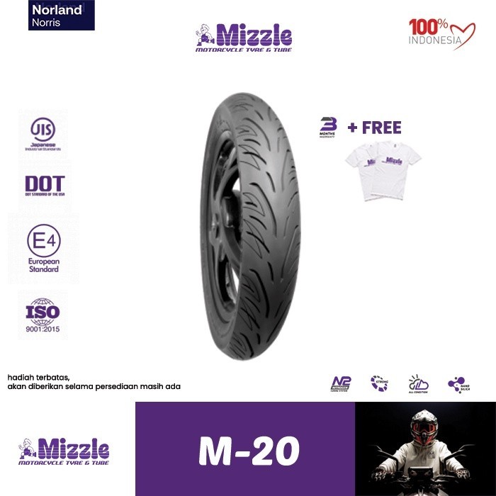Jual Ban Motor Mizzle M20 80/90-14 Tubeless Free Pentil! | Shopee Indonesia