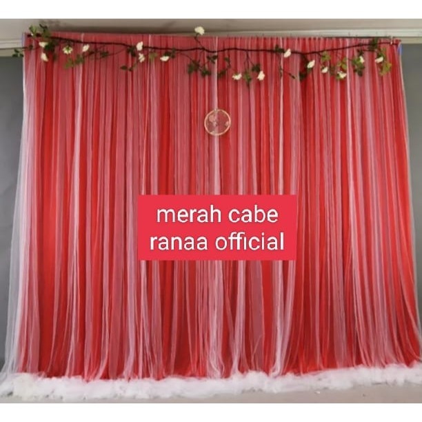 Jual backdrop lapis tile tinggi 3 METER background double layer untuk ...