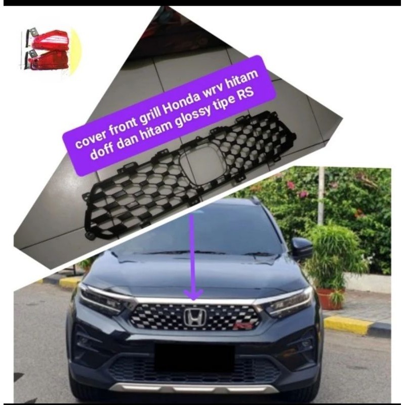 Jual cover front grill honda wrv tipe RS hitam glossy dan hitam doff ...