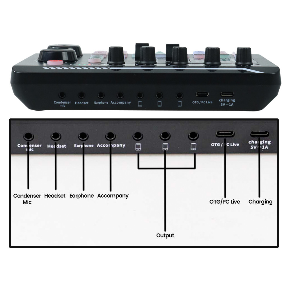 Jual TaffSTUDIO Pro Audio Bluetooth Mixer Sound Card Live Broadcast ...