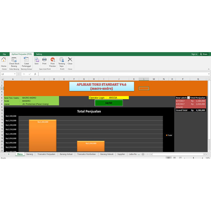 Jual Software excel Penjualan pembukuan toko | Shopee Indonesia