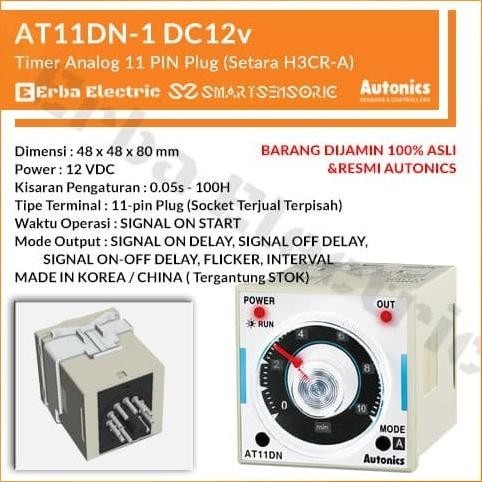 Jual AUTONICS AT11DN-1 12VDC TIMER ANALOG OMRON H3CR-A RESMI ORIGINAL ...