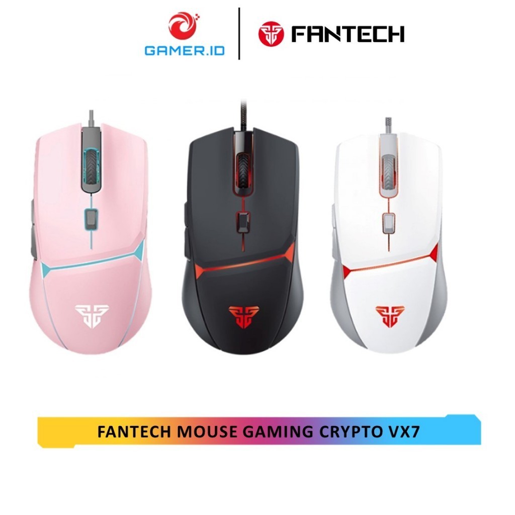 Jual FANTECH MOUSE GAMING CRYPTO VX7 - BLACK/WHITE/PINK | Shopee Indonesia