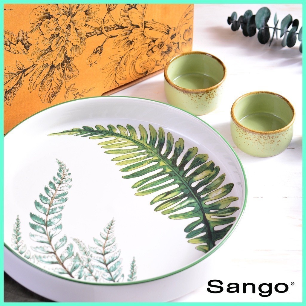 Jual SANGO Set Piring Makan dan Tempat Saus Keramik Hammock (Isi 3 ...