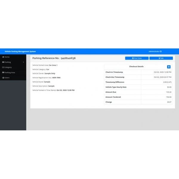 Jual source code dan software Sistem Manajemen Area Parkir Kendaraan ...