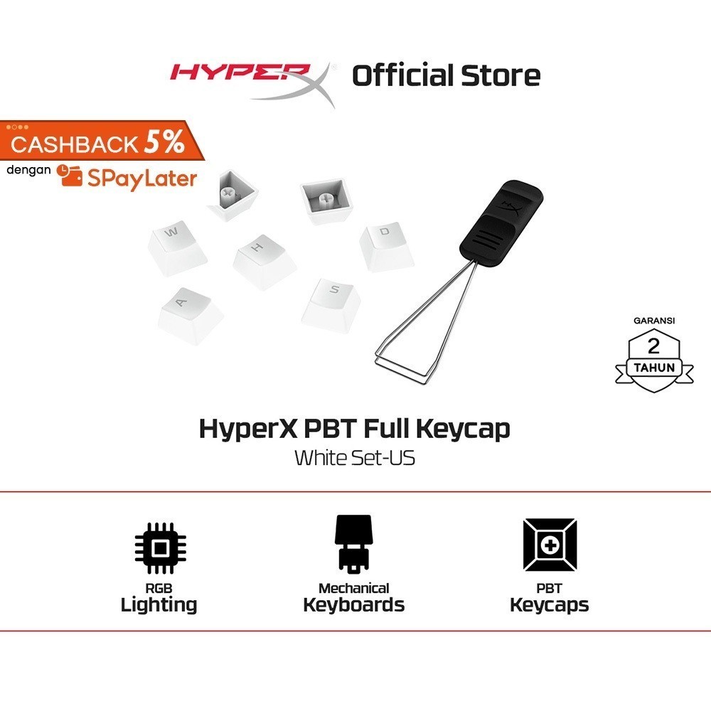 Jual Spaylater 0% - HyperX Keycaps Gaming Full Key Set PBT - White ... Jual Spaylater 0% - HyperX Keycaps Gaming Full Key Set PBT - White ...