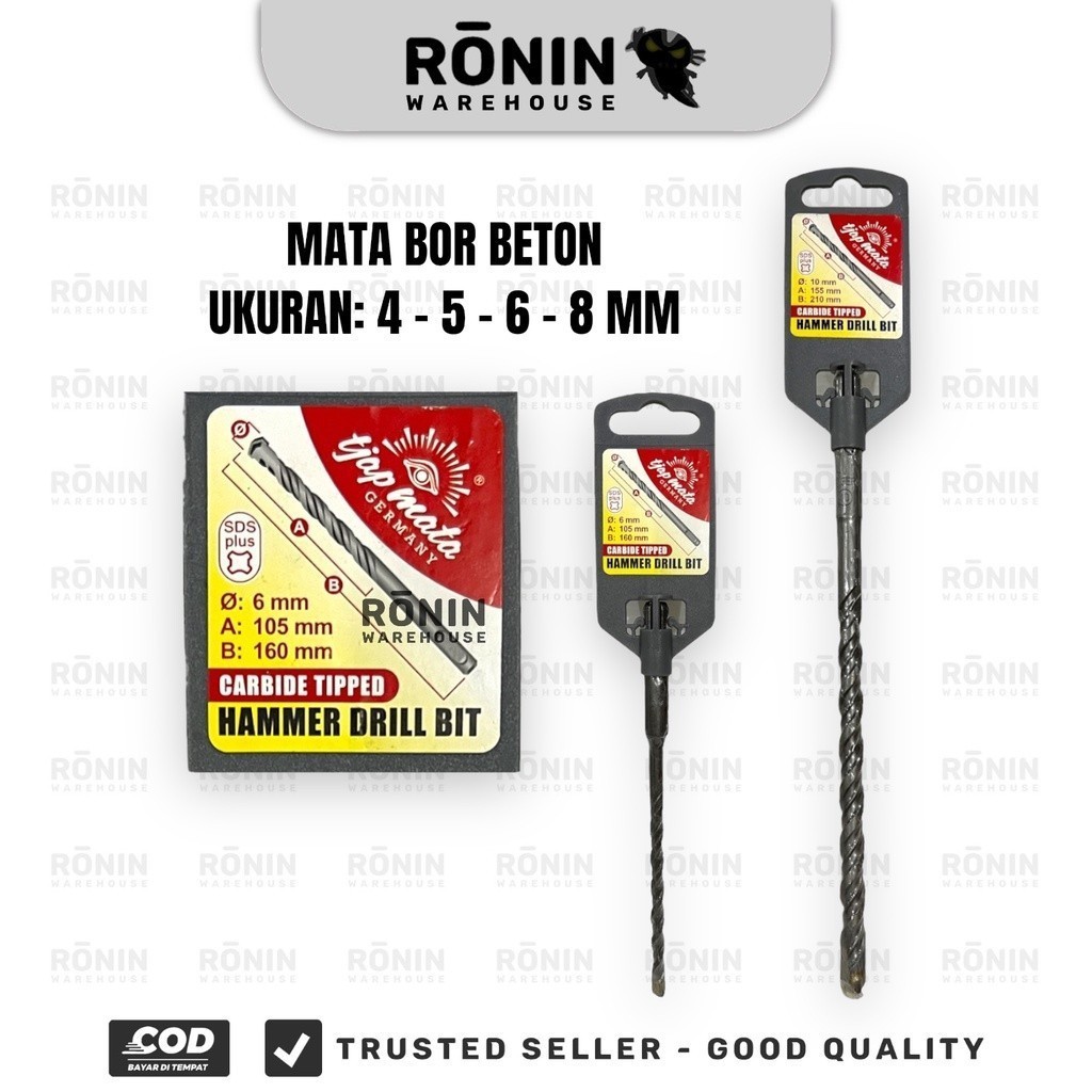 Jual MATA Mata Bor Beton SDS 6 8 10 12 14 16 mm Tembok Dinding Masonry ...