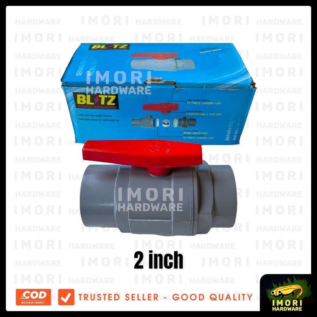 Jual BLITZ Ball Valve PVC 2 2 1/2 3 4" inch Stop Kran Keran Air Plastik im | Shopee Indonesia