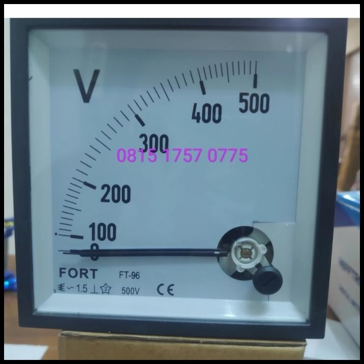 Jual TERBARU VOLT METER/PANEL METER 300V DAN 500V 96X96 FT-96V FORT ...