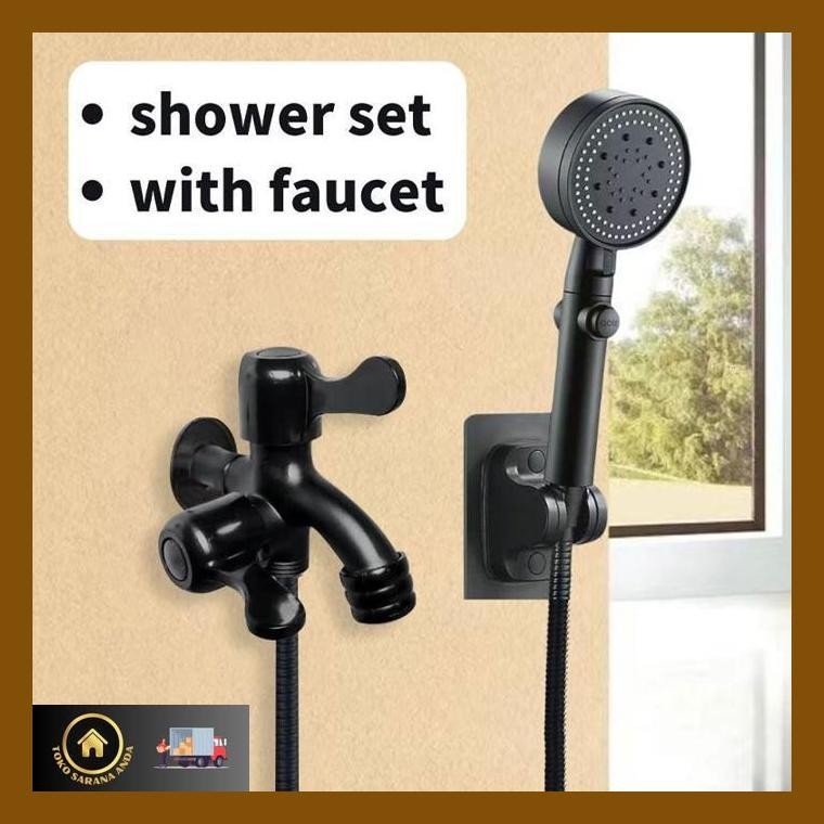 Jual Sarana Kepala Shower Hitam Premium Dengan Nozzle Bertekanan ...