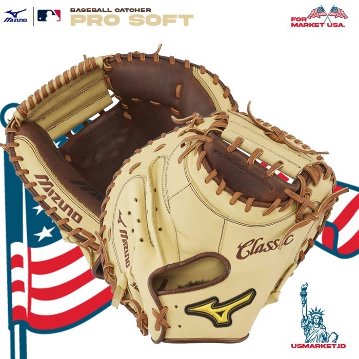 Jual ASLI SARUNG TANGAN BASEBALL MITT CATCHER MIZUNO PRO SOFT USA ...