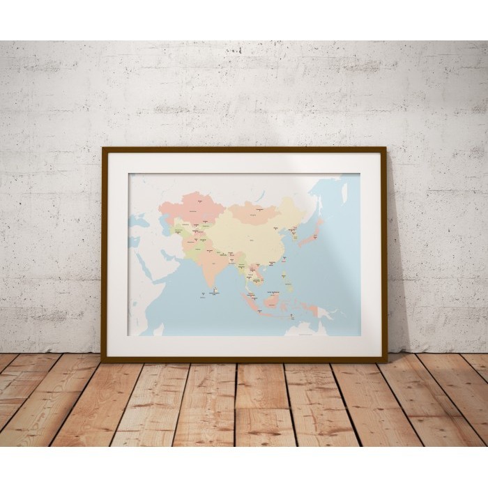 Jual Poster Asia Maps - Ukuran A0 - | Shopee Indonesia