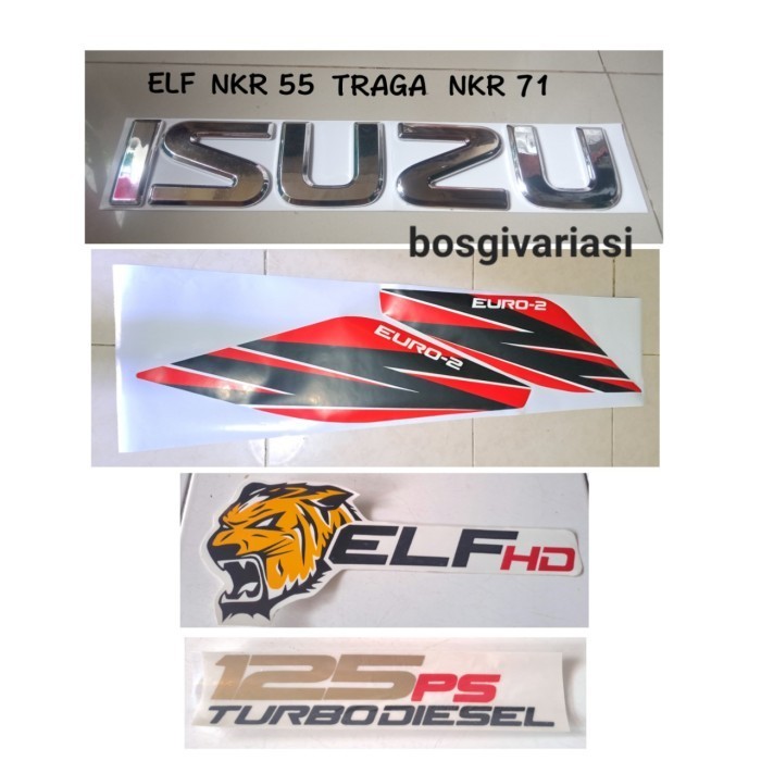 Jual Stiker+Emblem Set Isuzu Elf Nkr 71 Macan / Stiker Elf Hd Macan ...