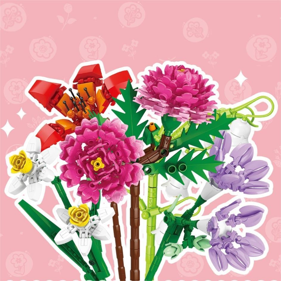 Jual JAKI Mainan Brick Balok Buket Bunga Blok Susun Bangunan Flower ...