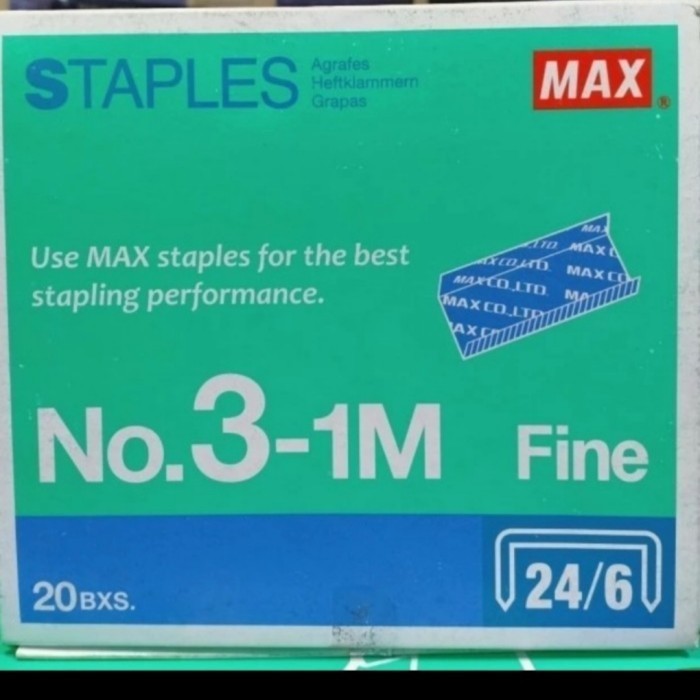 Jual New Isi Staples Max No.3 (24/6) Original Harga Satu Box Besar Isi ...