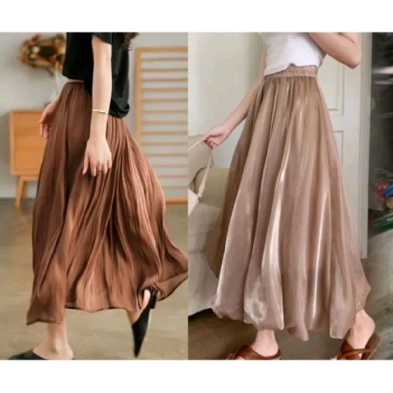 Jual Lulu ROK SHIMMER PANJANG IMPORT TERBARU setelan rok wanita ...
