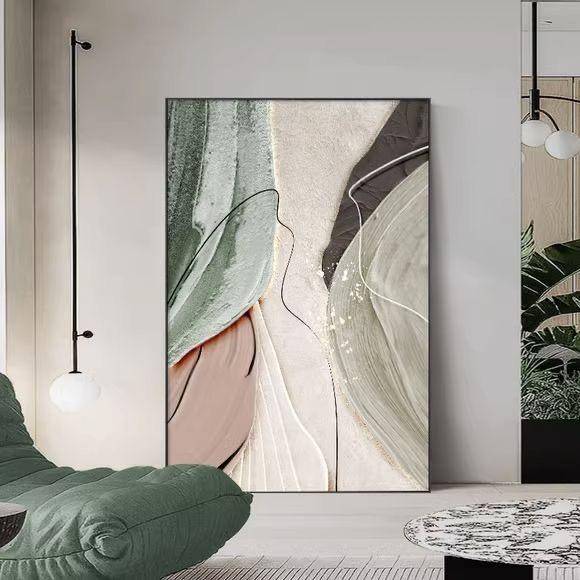 Jual Lukisan Abstrak Full Color Teksture Tebal Modern art Estetik 3D ...