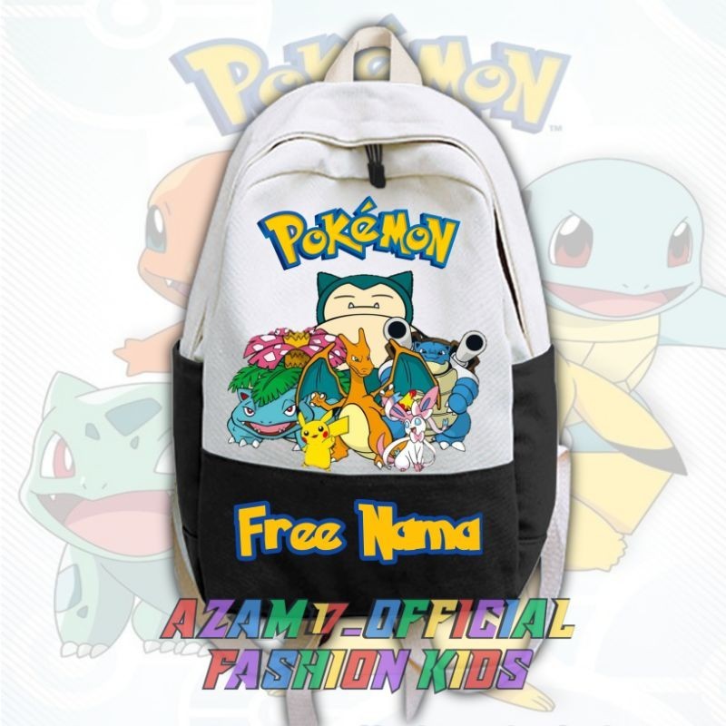 Jual Tas Ransel Anak Pokemon All Karakter Free Nama Kantong Sekolah ...