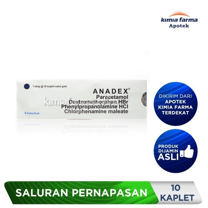 Jual Terlaris ANADEX STRIP 10 KAPLET / OBAT BATUK FLU / KIMIA FARMA ...