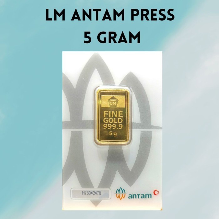 Jual Logam Mulia LM Press 5gr 5g 5 Gram Batangan Emas ANTAM Sertifikat ...