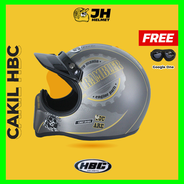 Jual HELM CAKIL HBC SCRAMBLER GREY | Shopee Indonesia