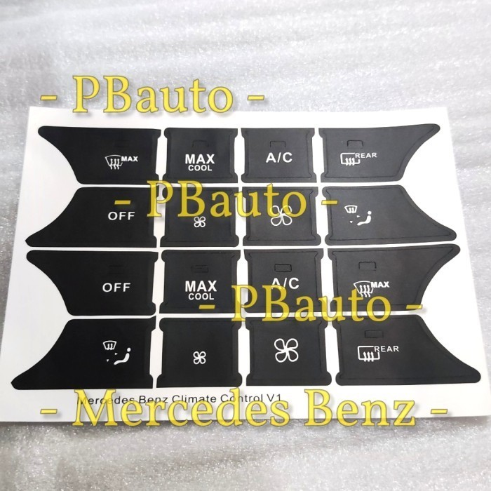 Jual Sticker Climate Control w204 Mercedes Benz / Stiker Pintu Mercy ...