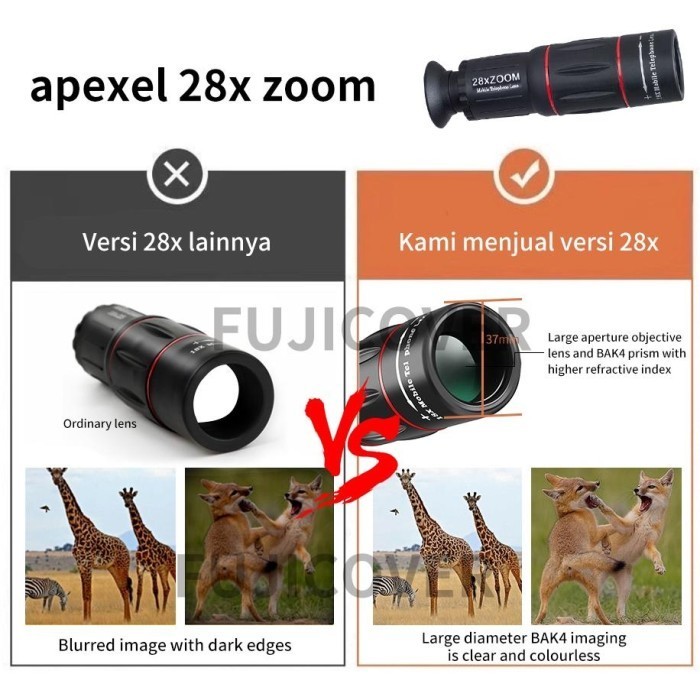 Jual Telezoom Apexel 18X25 Lensa Zoom Hp Lensa Kamera Tele Zoom 28X ...