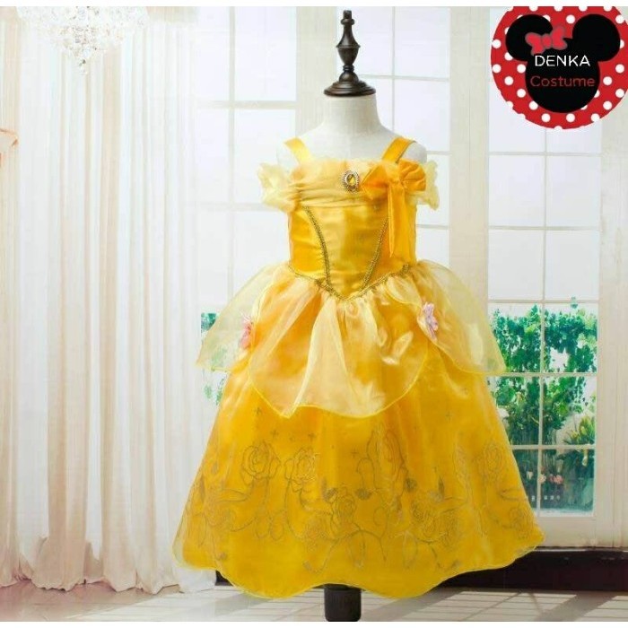 Jual Baju Kostum Disney Princess Belle Beauty Denka Costume | Shopee ...