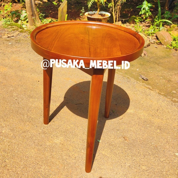 Jual Coffee Table Bulat, Meja Teras ,Meja Cafe Bulat Minimalis Jati ...