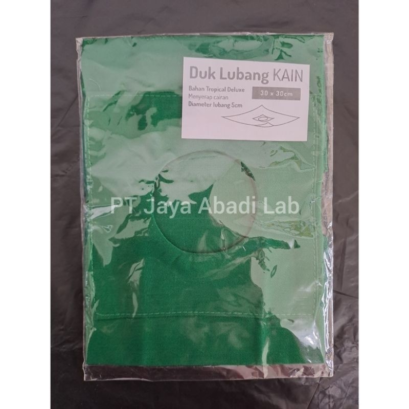 Jual kain duk operasi hijau 30x30 cm lubang diameter 5 cm dok doek ...