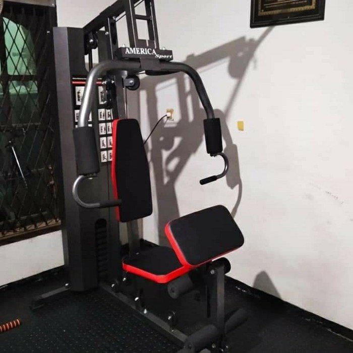 Jual Alat Fitness Home Gym 1 Sisi Multifungsi Lat Pull Down Buterfly ...