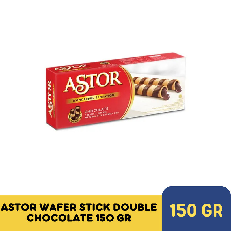 Jual ASTOR WAFER STICK DOUBLE CHOCOLATE 150 GR | Shopee Indonesia
