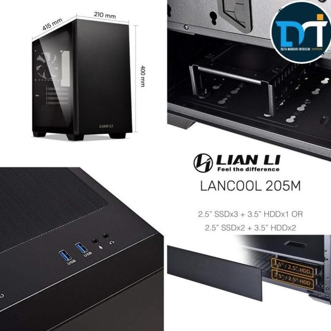 Jual Lian Li Lancool 205M Black - Tempered Glass Micro-Atx Gaming Case ...