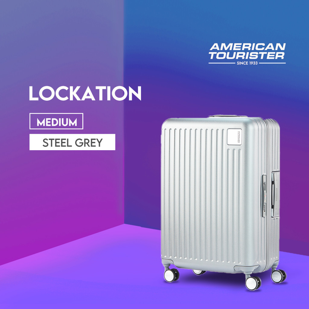 Jual American Tourister Koper Hardcase Lockation Medium 24inch - Steel ...